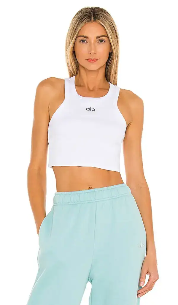 Alo Yoga Aspire Tank Top In Size - White & Black | Editorialist